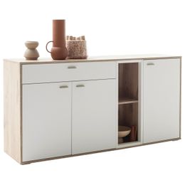Sideboard Santerno Wei&szlig;/Eichefarben