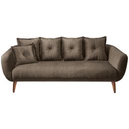 3-Sitzer-Sofa Baggio Braun Velours
