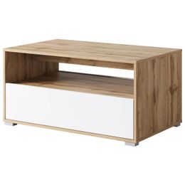 Couchtisch Narobi-II ca. 90x45x55 cm Eiche/Wei&szlig;