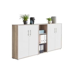 Aktenschrank Office Edition Sw Set 8 Wei&szlig;/Sonoma Eiche