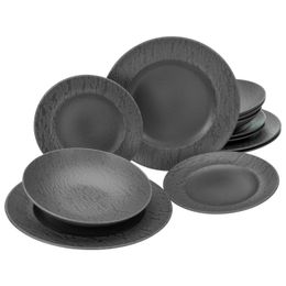 Creatable Tafelservice Rondo Schiefer in Schwarz, 12-teilig