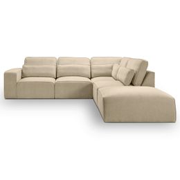 Ecksofa Lux Beige Webstoff