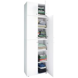 Dreht&uuml;renschrank Lona XXL Wei&szlig; ca. 70x223x39 cm