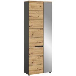 Garderobenschrank Canu ca. 65x190x37cm Eiche Dekor,Grau