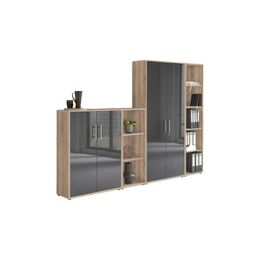 Aktenschrank Office Edition Sw Set 4 Sonoma Eiche/Wei&szlig;