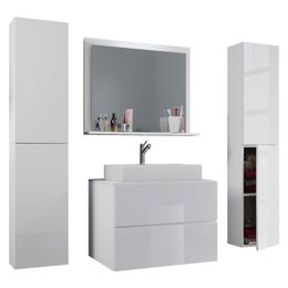 Badezimmer Lendas 5-tlg. ca. 127 cm Wei&szlig;