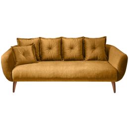 3-Sitzer-Sofa Baggio Gelb Velours