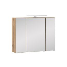 Held Spiegelschrank Helsinki m. LED 3-t&uuml;rig ca. 80 cm Eiche