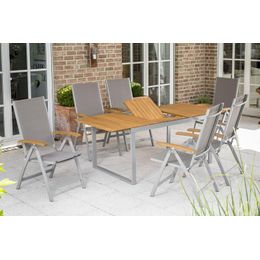 Gartensessel Naxos Holz/Metall/Textil klappbar