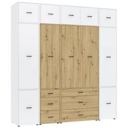 Kleiderschrank Kivo Eiche Artisan/Wei&szlig;