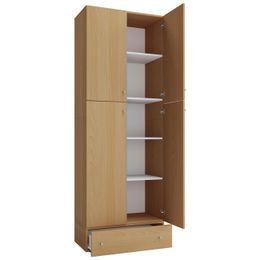 Kleiderschrank Lona XXL Buchefarben ca. 70x200x39 cm