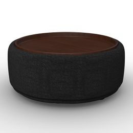 Couchtisch Kira Chenille Schwarz/Walnuss