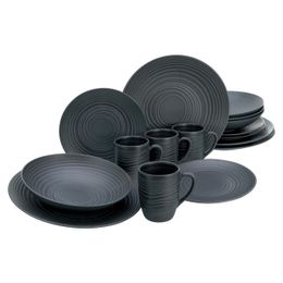 Creatable Kombiservice Lava Stone Schwarz, 16-teilig