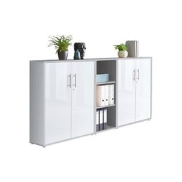 Aktenschrank Office Edition Sw Set 8 Grau/Wei&szlig;