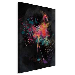 Artgeist Leinwandbild Flamingo Colour Multicolor ca. 80x120x1,2cm