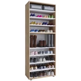 Schuhregal Lona XXL ca.70x183x37cm Eiche Dekor