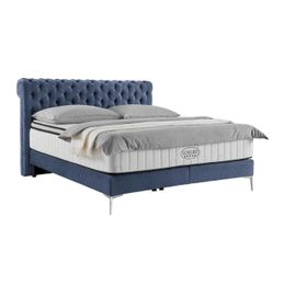 Boxspringbett Queen in Dunkelblau ca. 160x200cm