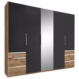 Dreht&uuml;renschrank Level 36A mit Spiegel ca.250cm Graphitfarben
