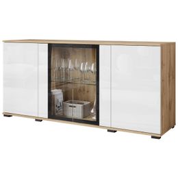 Sideboard Caro ca. 150x70 cm Wei&szlig;/Eiche