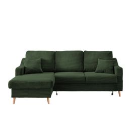 Ecksofa Valentina Dunkelgr&uuml;n Cord