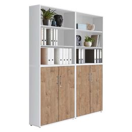 Aktenschrank Office Edition Sw Set 11 Wei&szlig;/Eichefarben
