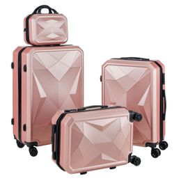 Reisekofferset Diamond Rosegold, 4-teilig