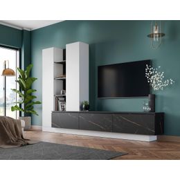 Anbauwand Modesto Wei&szlig;/Schwarz