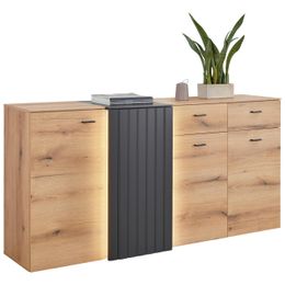 Sideboard Verdana in Eiche/Grau