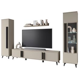 Wohnwand Helsinki Beige ca. 260x159,5x33cm