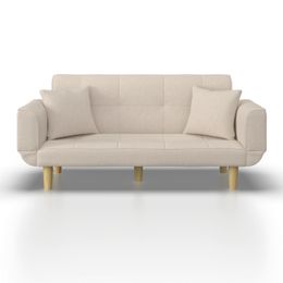 Schlafsofa Miriam Beige Webstoff