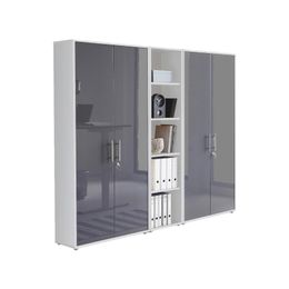 Aktenschrank Office Edition Sw Set 10 Wei&szlig;/Anthrazit