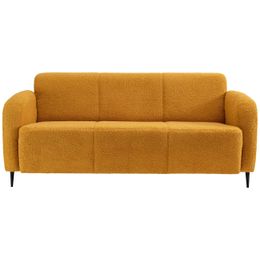 3-Sitzer-Sofa Marone Gelb Teddystoff