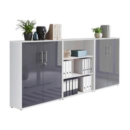 Aktenschrank Office Edition Sw Set 9 Wei&szlig;/Anthrazit