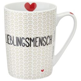 Kaffeebecher Lieblingsmensch Schwarz/Weiss Porzellan