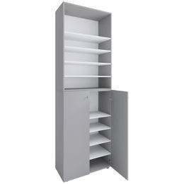 Schuhschrank LONA Grau ca. 70x220x40 cm