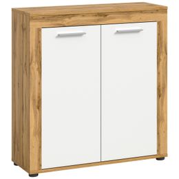 Highboard Jam ca. 80x88x35 cm Eiche/Wei&szlig;