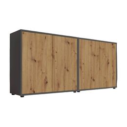 Sideboard Mailand Set 2 Anthrazit/Eiche
