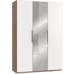 Dreht&uuml;renschrank Level 36A mit Spiegel ca. 150 cm Wei&szlig;/Eiche