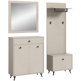 Garderobe Notes 4-teilig ca.195x190x35cm Sandbeige