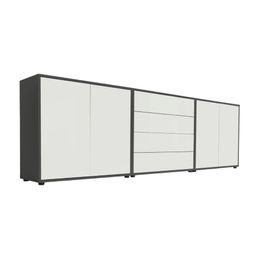 Sideboard Mailand Set 5 Anthrazit/Wei&szlig;