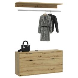 Garderobe Projekt X 32-teilig ca.121x61x34cm Eichefarben
