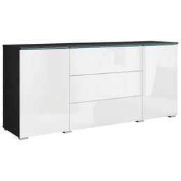 Sideboard Vera mit LED ca. 150 cm Anthrazit/Wei&szlig;