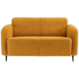 2-Sitzer-Sofa Marone Gelb Teddystoff