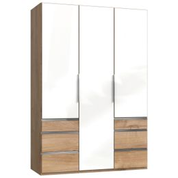 Dreht&uuml;renschrank Level 36D mit Laden ca. 150 cm Wei&szlig;/Eiche