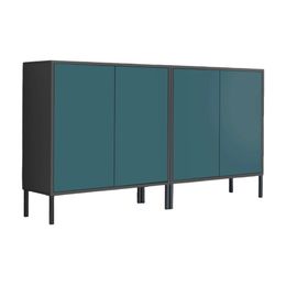 Sideboard Mailand Set 2 Anthrazit/Petrol
