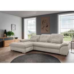 Ecksofa Rigatti Beige Chenille m. Bettkasten
