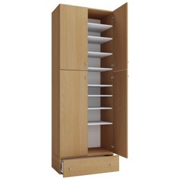 Schuhschrank Lona XXL ca.70x200x39cm Buchefarben