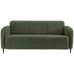 3-Sitzer-Sofa Marone Dunkelgr&uuml;n Teddystoff