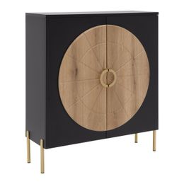 Highboard Hong Kong Schwarz/Eichefarben