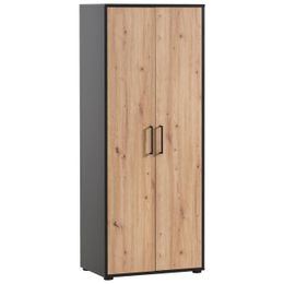 Aktenschrank Aino H650 2T Schwarz/Eiche Artisan